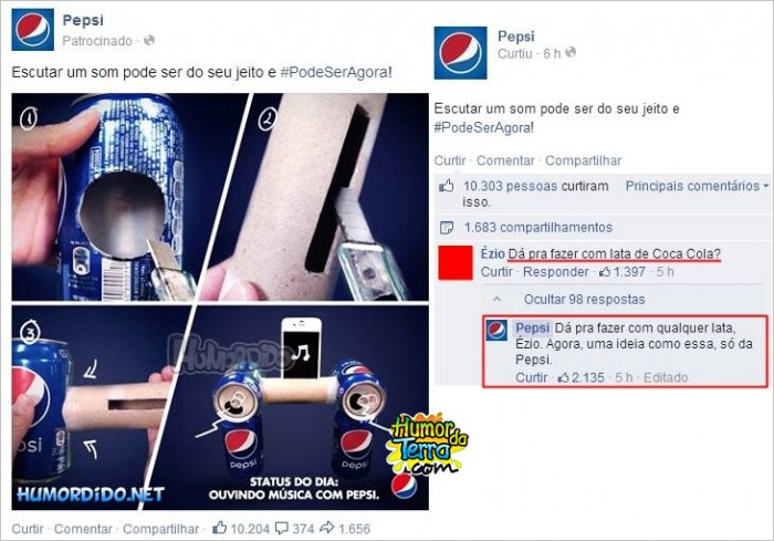O cara quis trollar a Pepsi e se ferrou... | Blog Humor da Terra